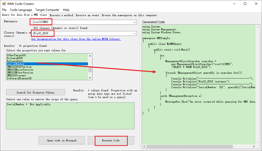 C#使用访问WMI的接口获取计算机硬件和操作系统信息，WMI代码生成器介绍【ManagementObjectSearcher、ManagementClass】-阿里云开发者社区