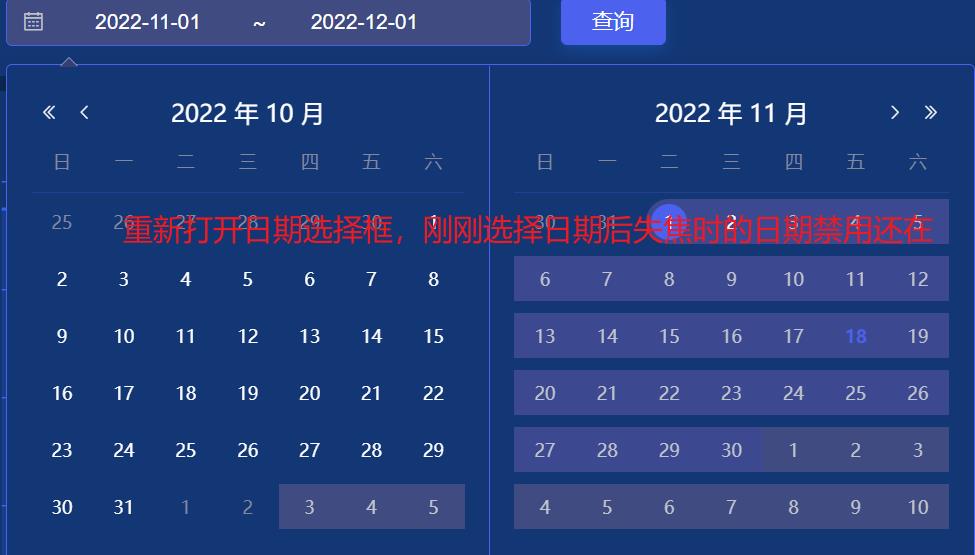 Element Ui限制时间选择范围一个月 Datepicker ,限制后一直禁用的问题 月月月月月 博客园