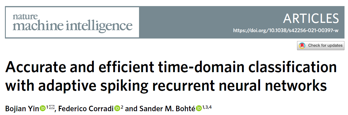 Accurate and efficient time-domain classification with adaptive spiking recurrent neural ...