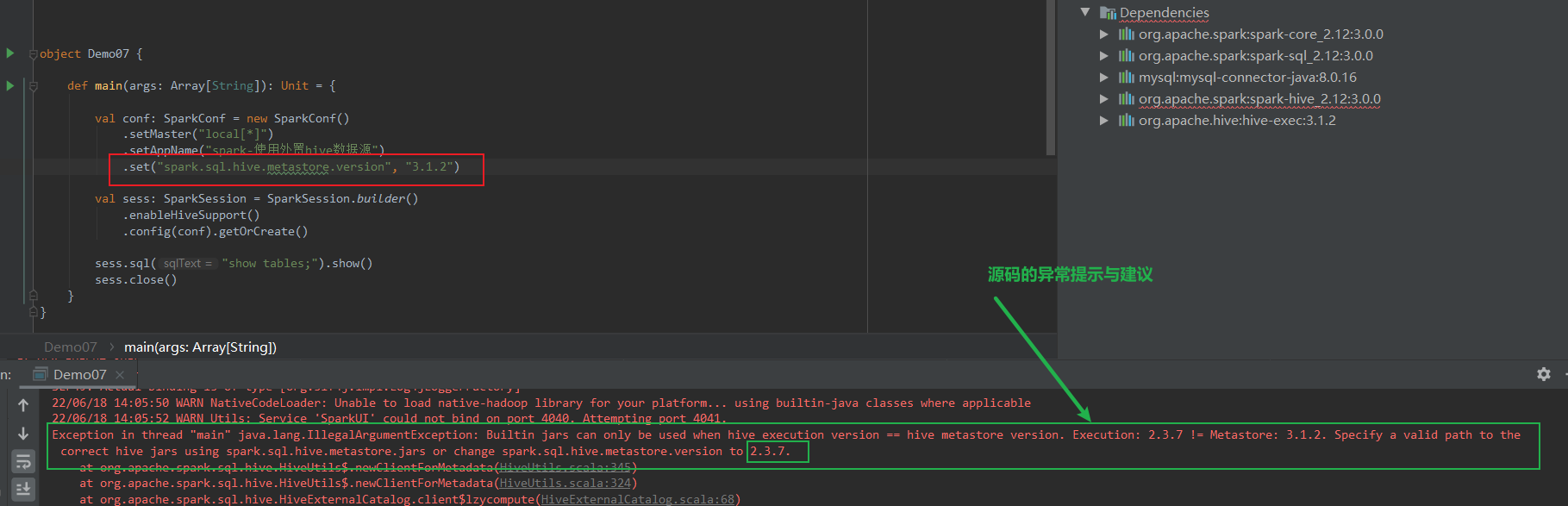 Spark 3 0 集成外部hive数仓报错 Java Lang Nosuchmethoderror Org Apache Hadoop Hive Metastore
