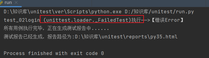 执行unittest报(unittest.loader._FailedTest)执行 - 起复中天 - 博客园