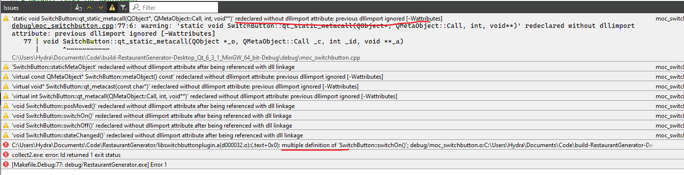 使用外部库时编译出现错误报警“redeclared without dllimport attribute: previous dllimport ignored”或者错误“multiple ...