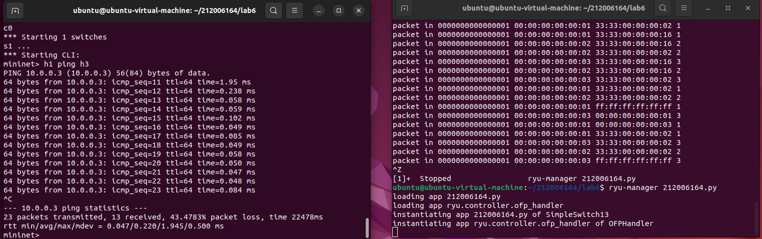 实验6：开源控制器实践——RYU - 林所长 - 博客园