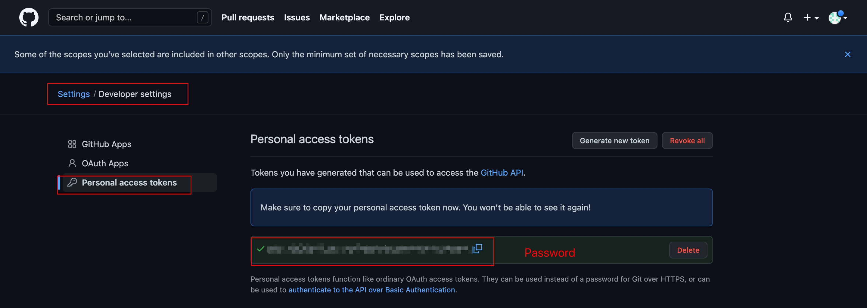 Github Password 