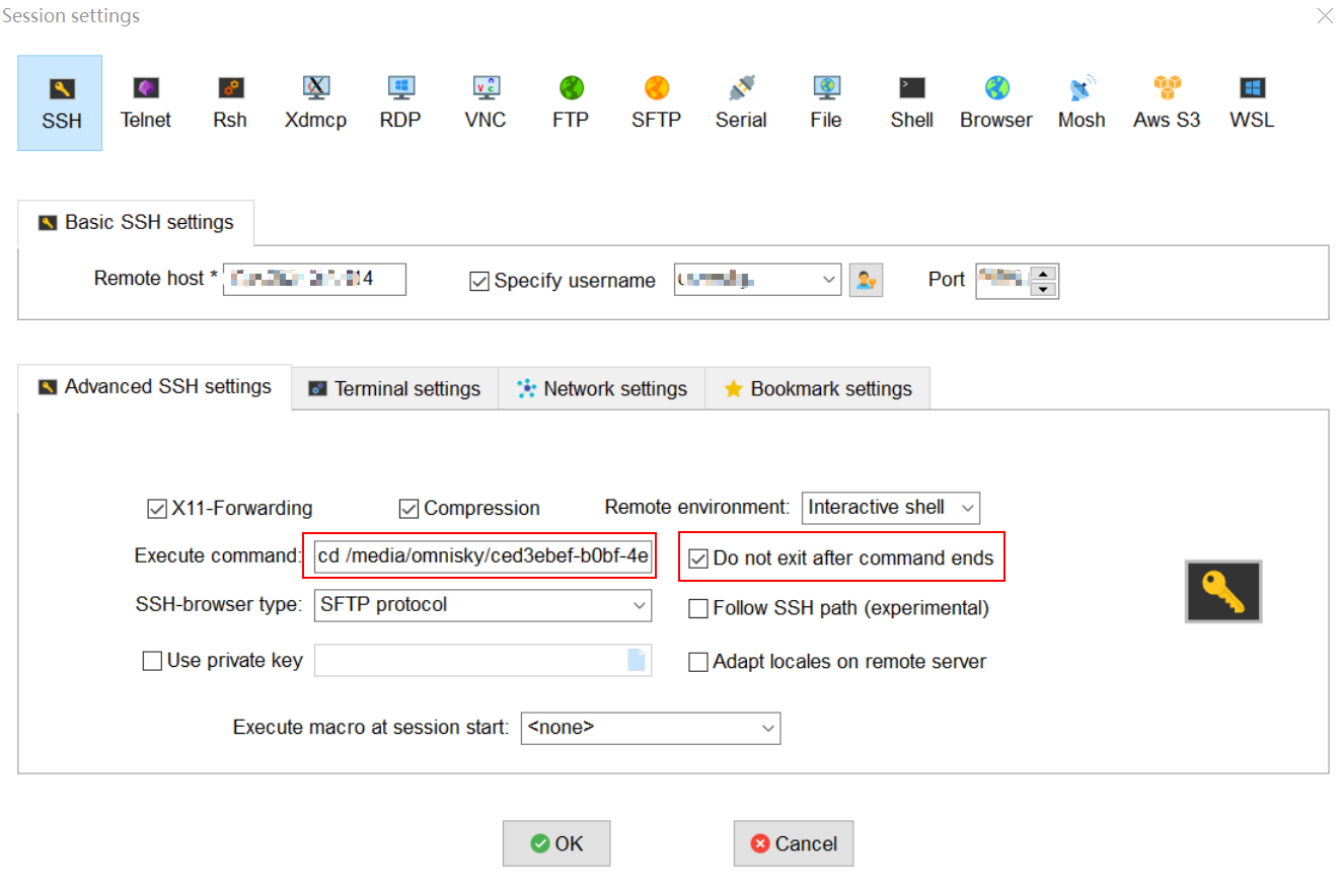 MobaXterm ssh登录到指定目录 - qufang - 博客园
