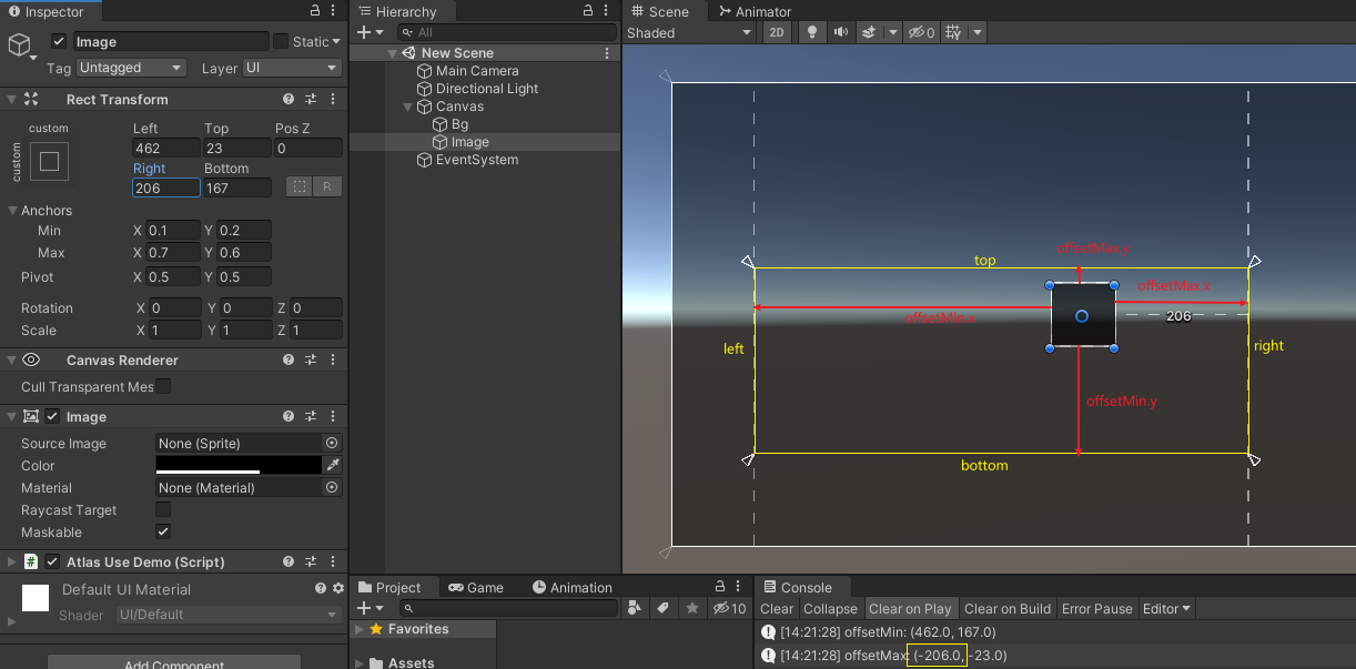 使用offsetMin和offsetMax来控制UGUI节点的坐标 - yanghui01 - 博客园