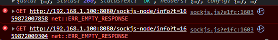 记录vue项目报错之：GET http://192.168.1.100:8080/sockjs-node/info?t=1659872007858 net::ERR_EMPTY ...