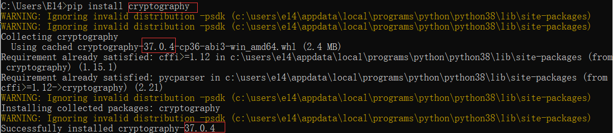 python一直报一下错误：CryptographyDeprecationWarning: Blowfish has been deprecated "class": algorithms ...