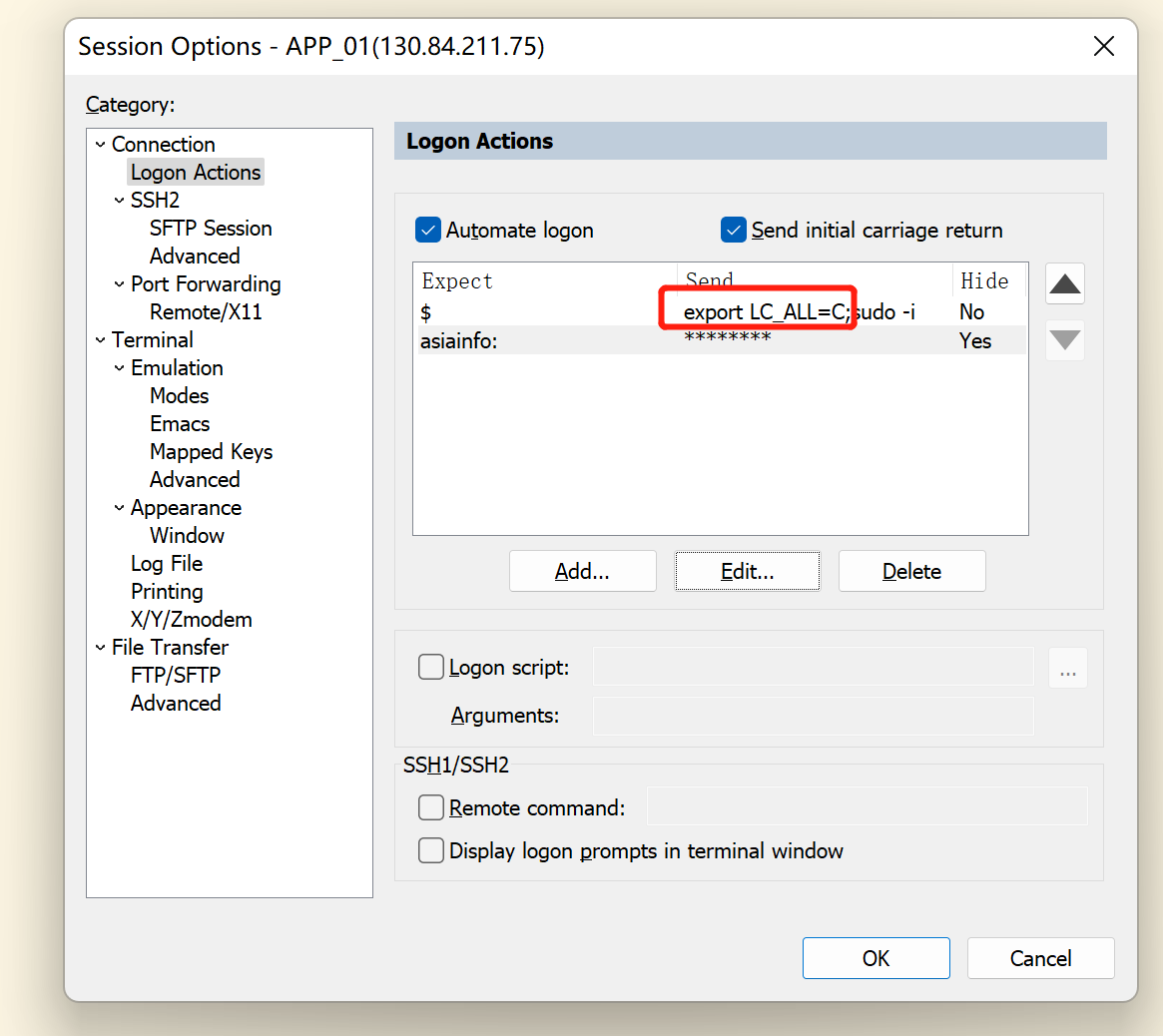 SecureCRT使用技巧之Logon Actions - 疯狂的草 - 博客园