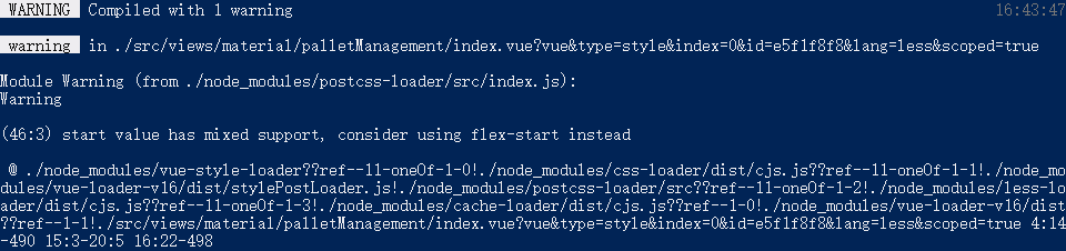 【Vue】Warning："start value has mixed support, consider using flex-start instead" 解决方法 - 良月灬廿七 - 博客园