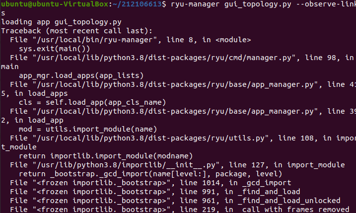 实验6：开源控制器实践——RYU - yyxzzk - 博客园