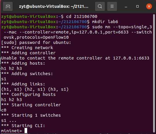 实验6：开源控制器实践——RYU - zyt驸马 - 博客园