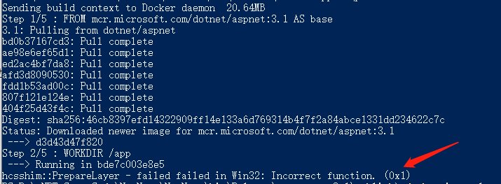 Docker生成镜像报错：hcsshim::PrepareLayer - failed failed in Win32: Incorrect function - 唔知 - 博客园