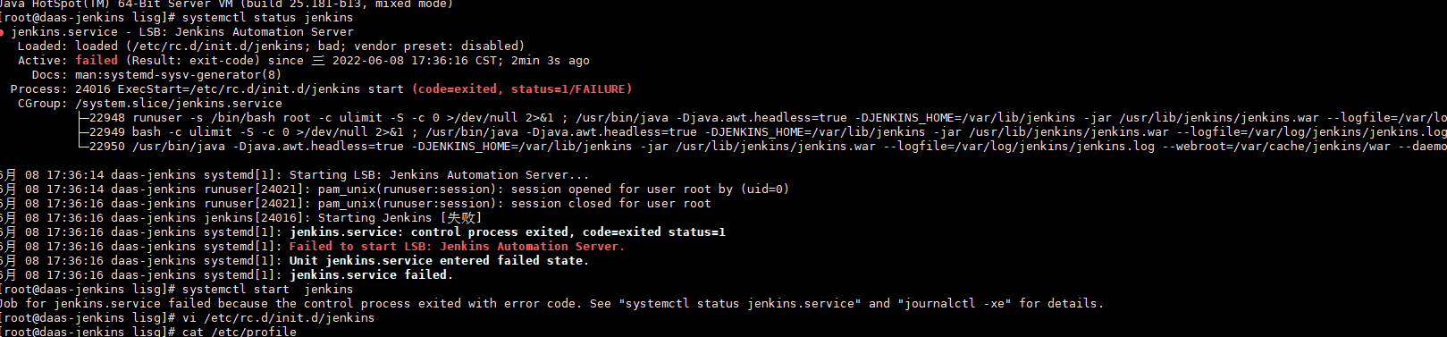 Jenkins 升级问题： Error java.lang.IllegalStateException: An attempt to save the global configuration ...